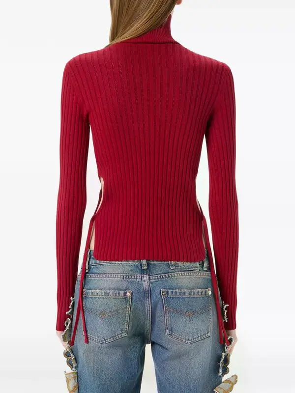 Blumarine Ribbed-knit Turtleneck Sweater