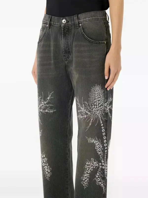 Blumarine Eyelet-embellished Jeans