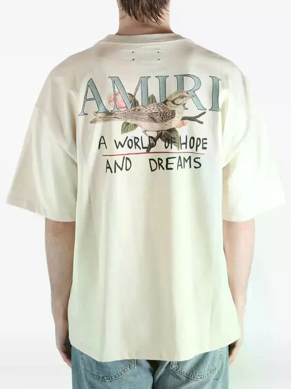 Amiri Print-detail T-shirt - Neutrals