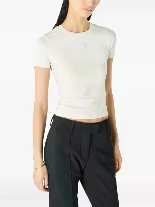 MARINE SERRE Baby Fit T-shirt With Logo - Neutrals