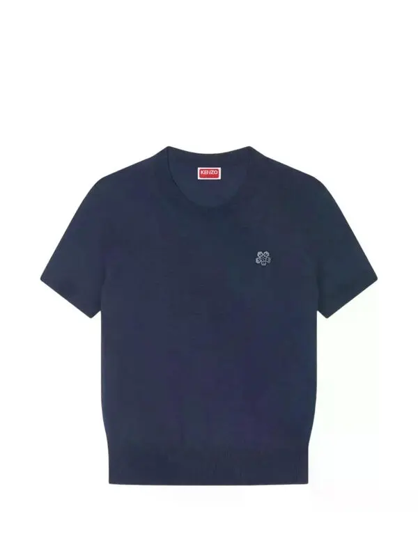 Kenzo Flower-badge Short-sleeve T-shirt - Blue