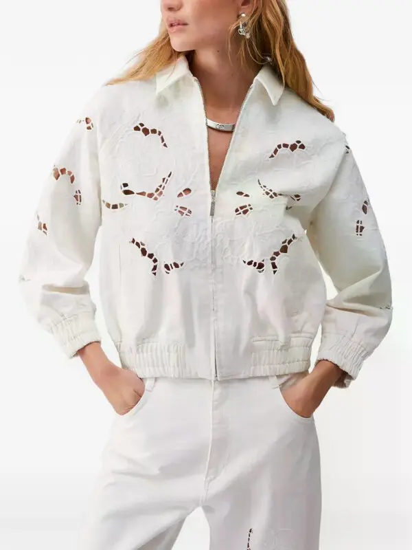 Liu Jo Openwork Embroidered Bomber Jacket