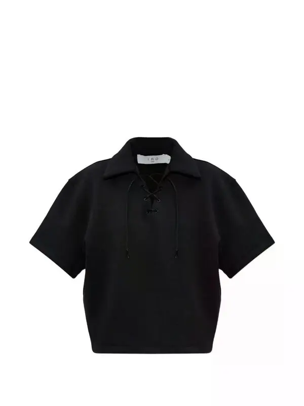 IRO PARIS Lace-up Polo Top