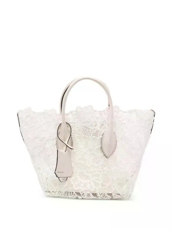 Ermanno Scervino Floral Lace Shoulder Bag - White