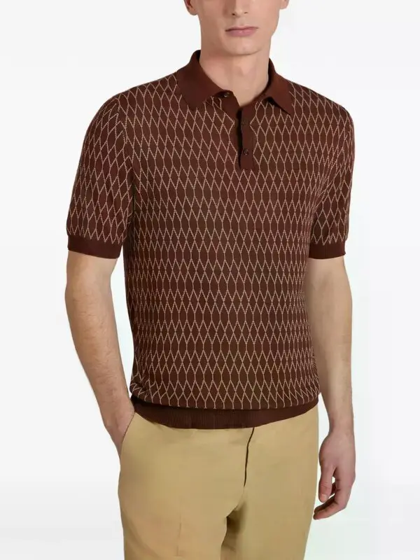 SLOWEAR Jacquard Pattern Polo Shirt