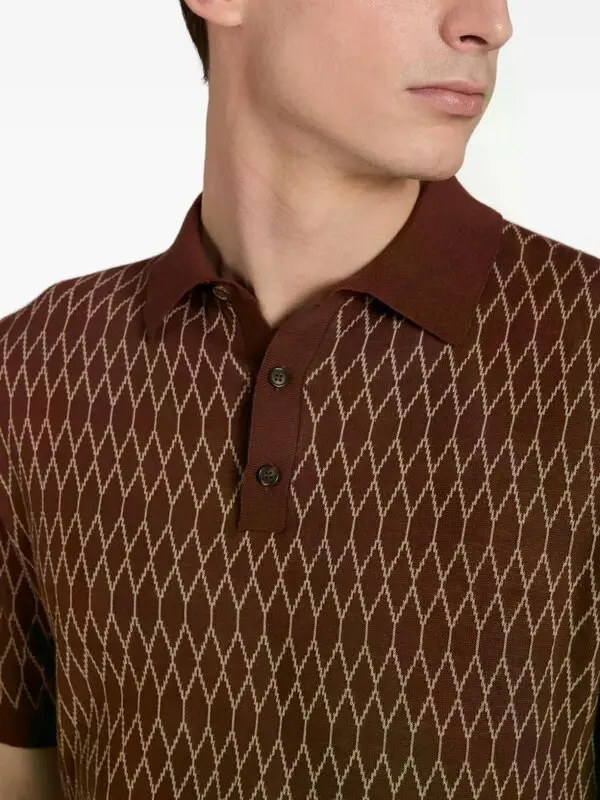 SLOWEAR Jacquard Pattern Polo Shirt