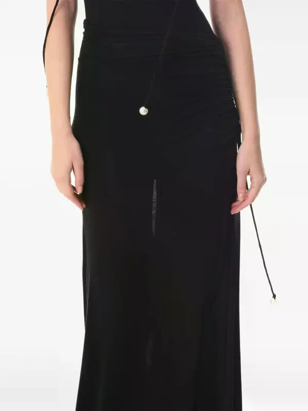MANURI Drawstring-detail Maxi Skirt - Black