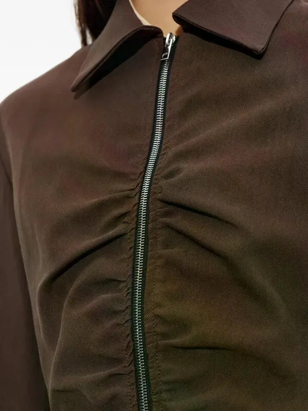 IRO PARIS Zip-up Jacket With Ruched Detail - Brown