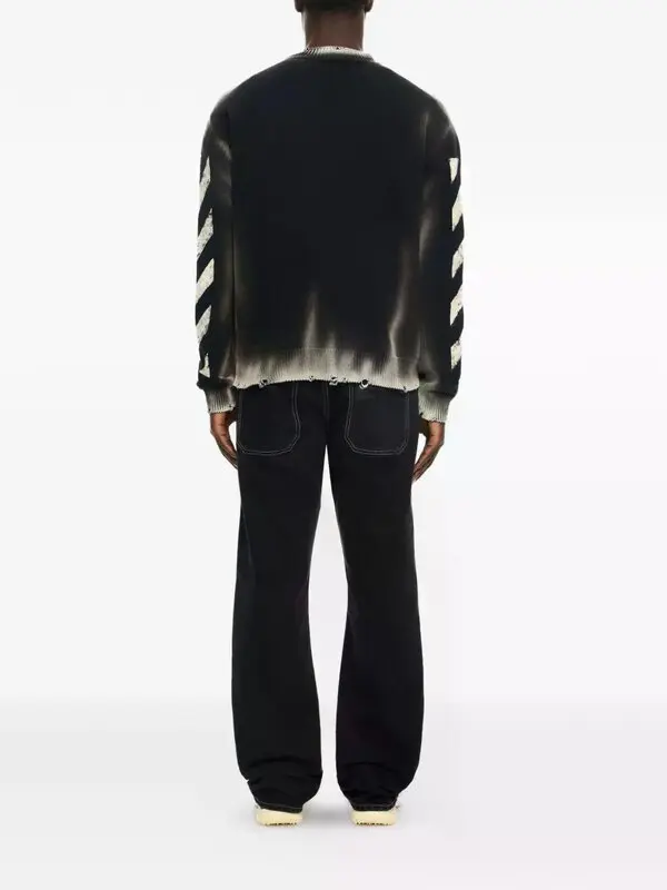 Off-White Diagonal Stripe Sweater - Black