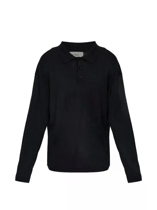 LISA YANG Buttoned Polo Shirt - Black