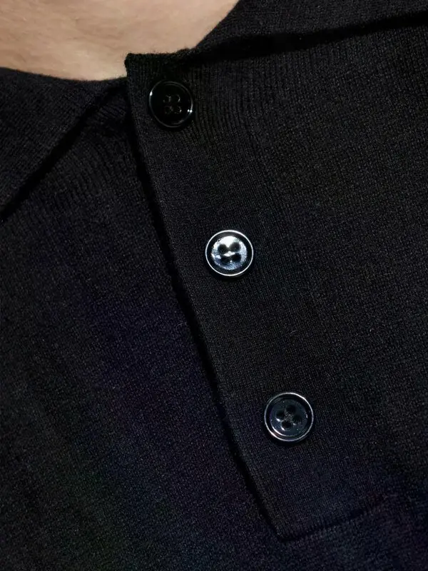 LISA YANG Buttoned Polo Shirt - Black