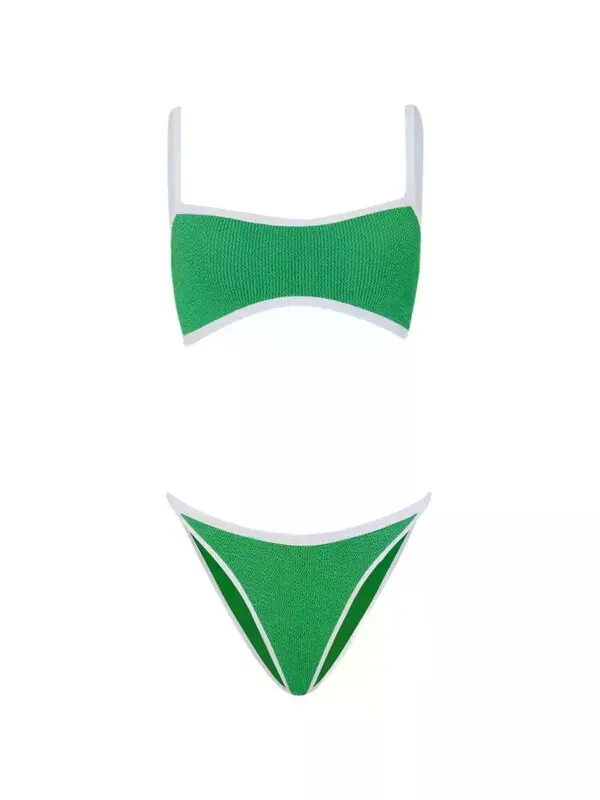 Hunza G Contrast-trim Bikini Set - Green