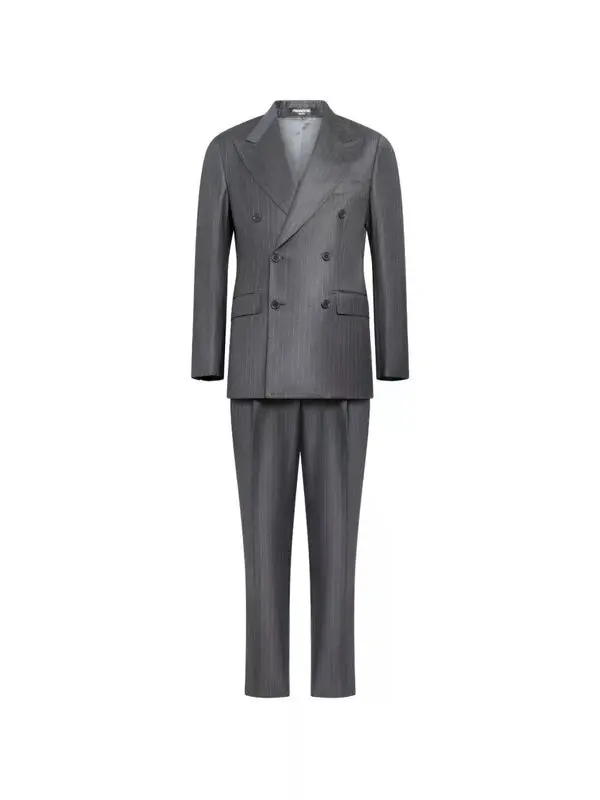 FRANZESE COLLECTION Pinstripe Double-breasted Suit - Grey