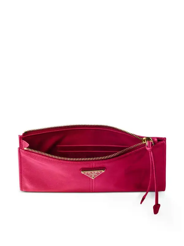 Prada Enamelled Triangle Leather Wallet - Pink