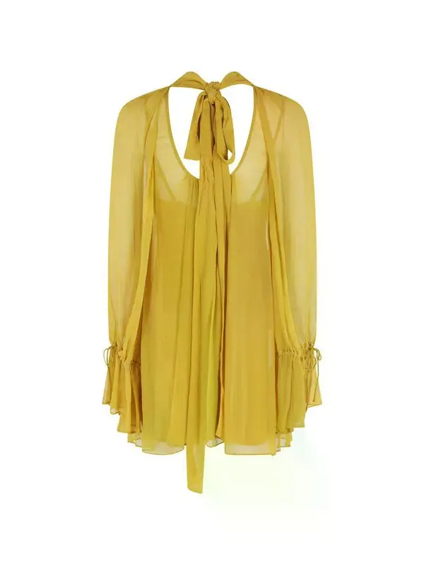 Staud Bow-neck Mini Dress