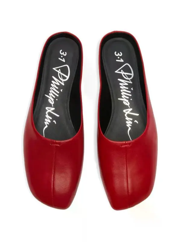 3.1 Phillip Lim Id Flat Mules - Red