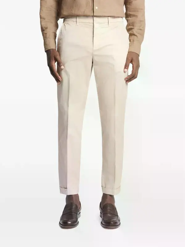 FAY Rolled-hem Capri Trousers - Neutrals