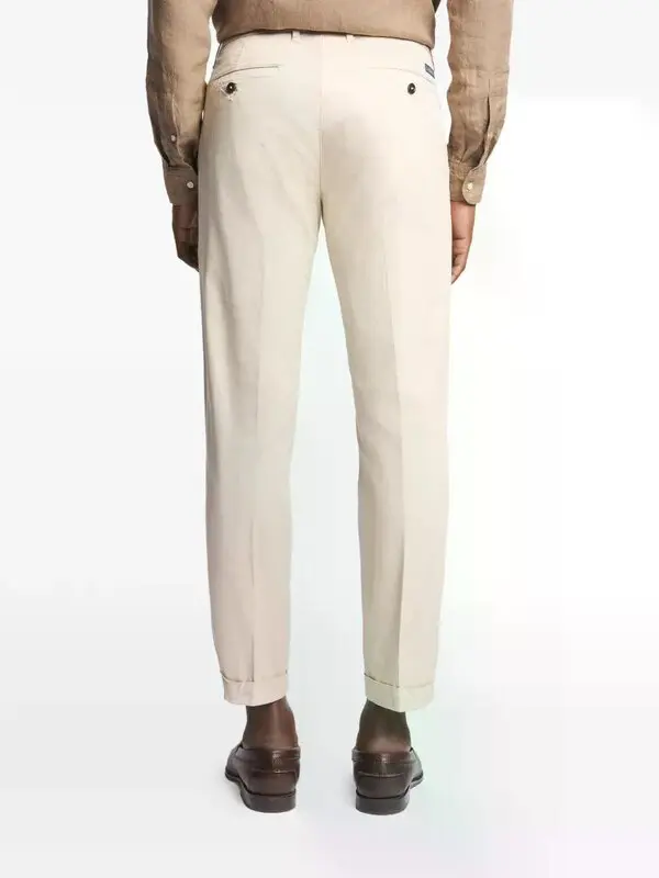 FAY Rolled-hem Capri Trousers - Neutrals