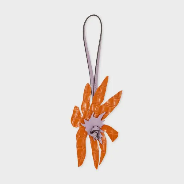 Paul Smith Leather Flower Charm - Orange