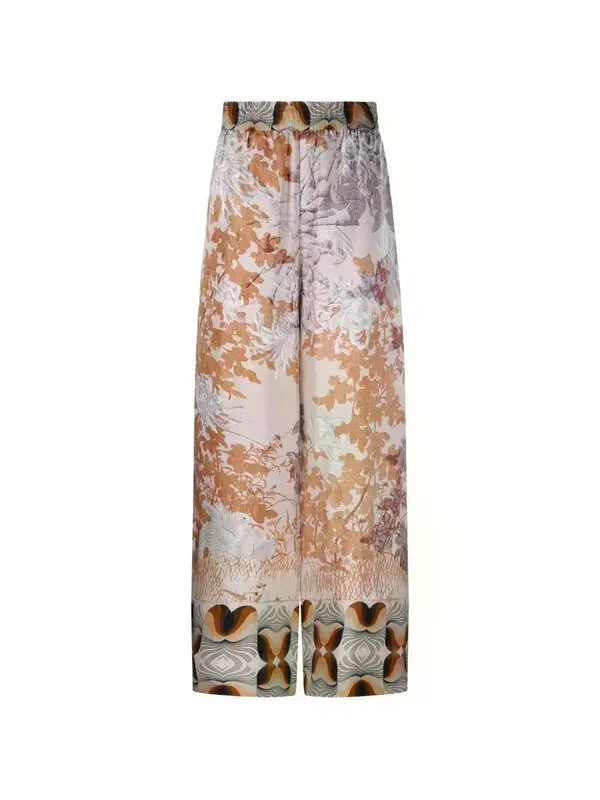 PIERRE-LOUIS MASCIA Cialda Floral-print Trousers - Neutrals