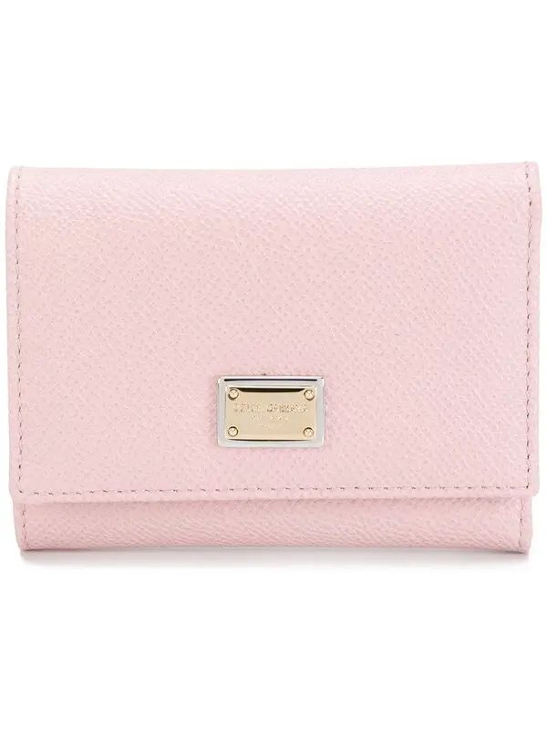 Dolce & Gabbana Leather Flap French Wallet - Pink
