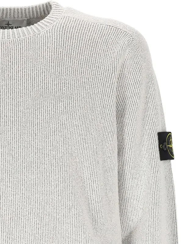 Stone Island Crew Neck Cotton Sweater - Grey
