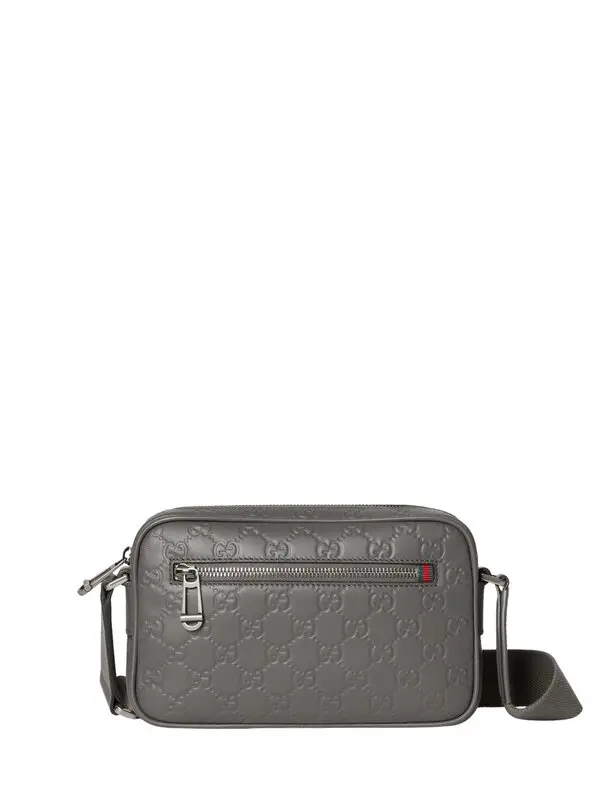 Gucci Gg Embossed Shoulder Bag - Grey