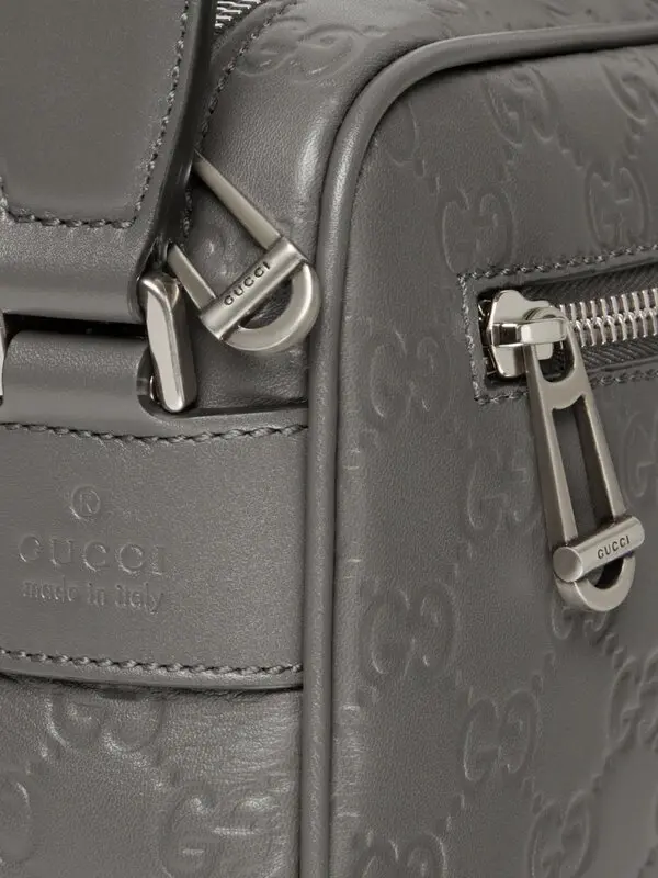 Gucci Gg Emblem Shoulder Bag - Grey