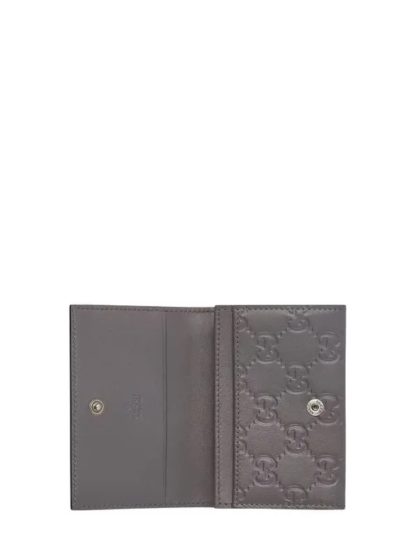 Gucci Gg Emblem Card Holder - Grey