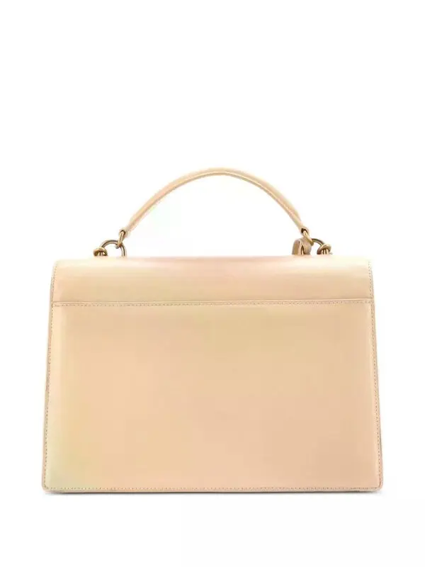 Saint Laurent Sunset Top Handle Leather Medium Shoulder Bag - Neutrals