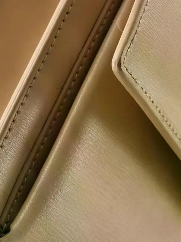Saint Laurent Sunset Top Handle Leather Medium Shoulder Bag - Neutrals