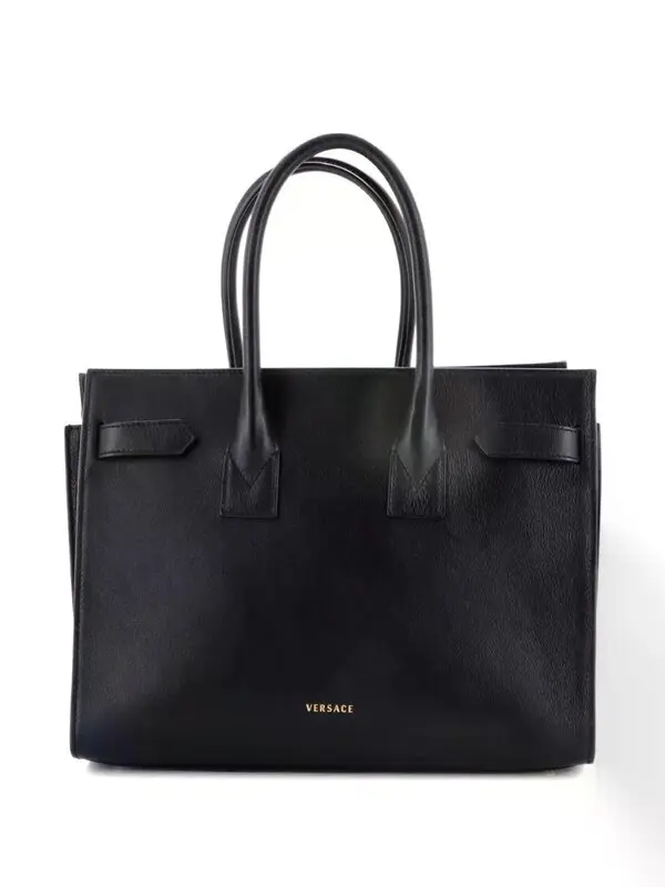 Versace Virtus Belted Leather Tote