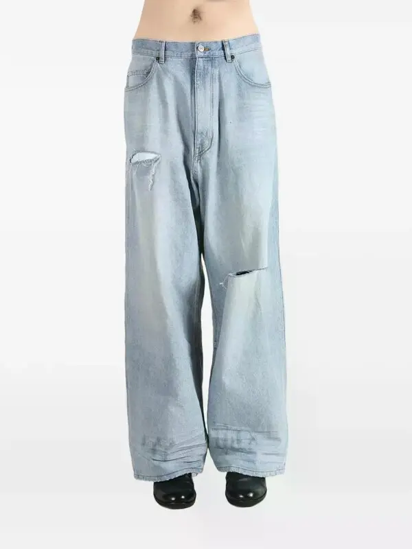 Balenciaga Wide-leg Distressed Jeans