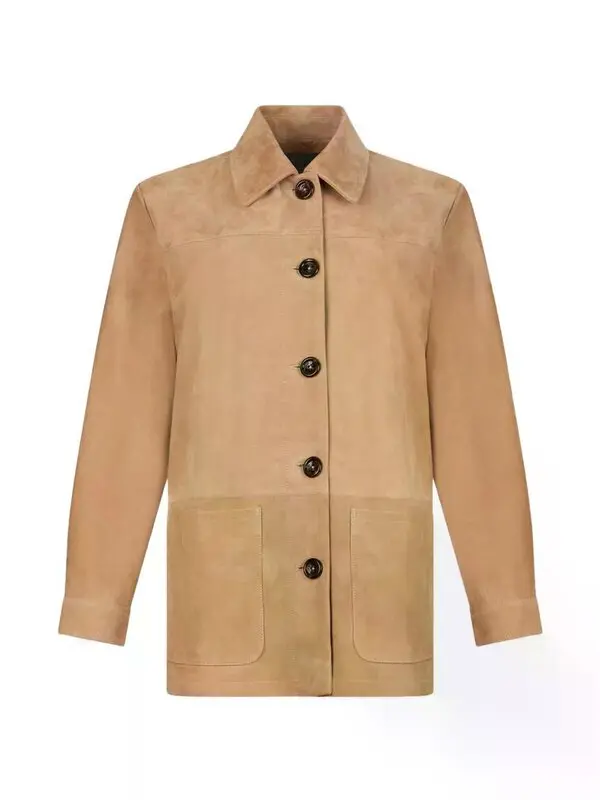 Liu Jo Suede Jacket With Pockets - Neutrals