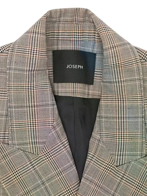 JOSEPH Plaid Double-breasted Blazer