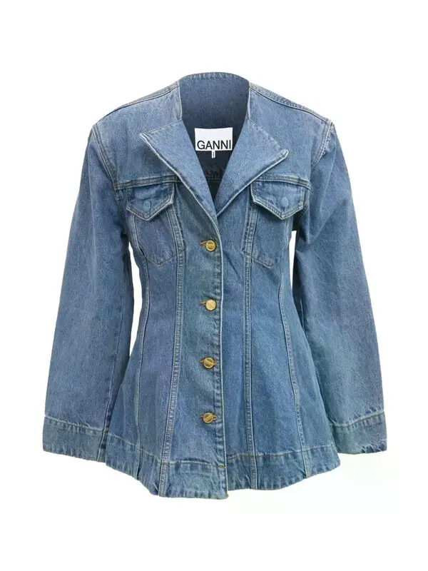 GANNI Paneled Denim Blazer