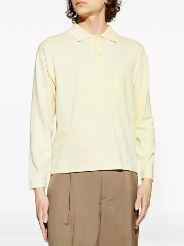LISA YANG Button Long-sleeve Polo Shirt - Yellow