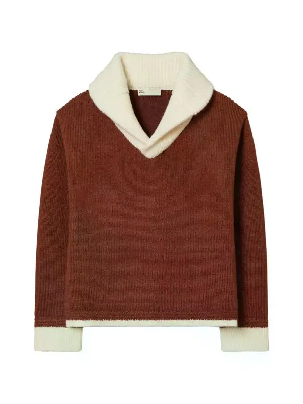 Tory Burch V-neck Color-block Sweater