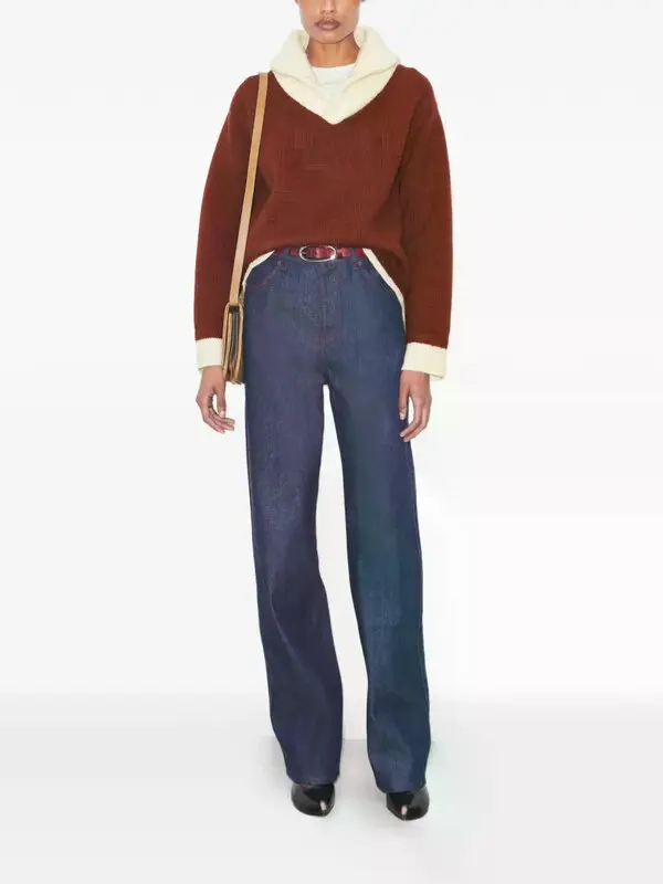 Tory Burch V-neck Color-block Sweater