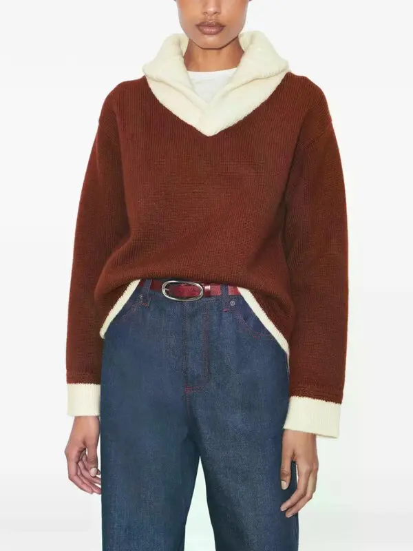 Tory Burch V-neck Color-block Sweater