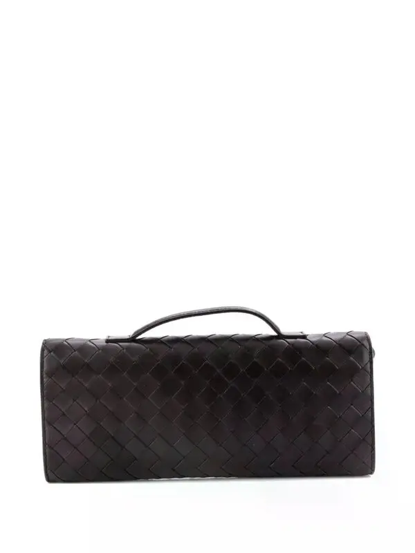 Bottega Veneta Andiamo Top Handle Intrecciato Nappa Long Clutch Bag - Brown