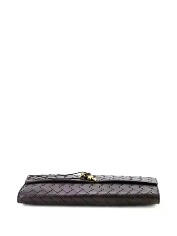 Bottega Veneta Andiamo Top Handle Intrecciato Nappa Long Clutch Bag - Brown