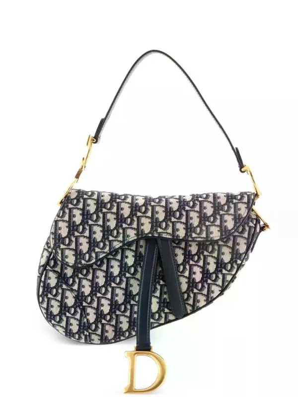 Dior Saddle Handbag Oblique Canvas Medium - Blue