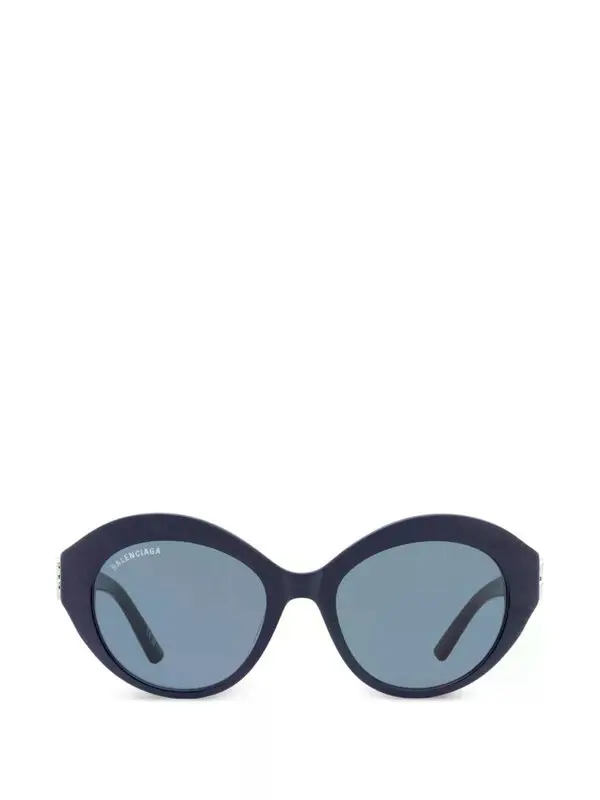 Balenciaga Bb0133 Oval-frame Sunglasses - Blue