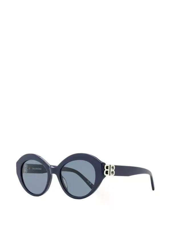 Balenciaga Bb0133 Oval-frame Sunglasses - Blue