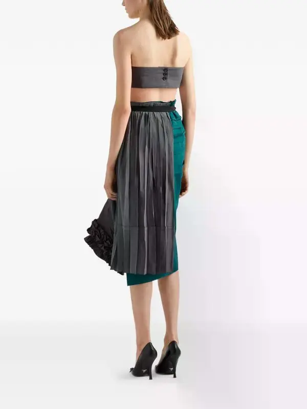 Prada Patchwork Midi Skirt - Green