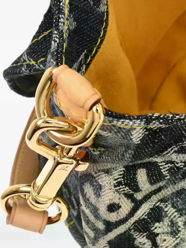LOUIS VUITTON 2006 Mini Pleaty Raye Monogram Denim Shoulder Bag