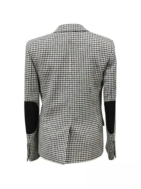 Saint Laurent Houndstooth-pattern Single-breasted Blazer