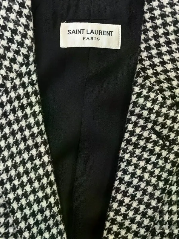 Saint Laurent Houndstooth-pattern Single-breasted Blazer