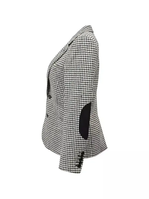 Saint Laurent Houndstooth-pattern Single-breasted Blazer